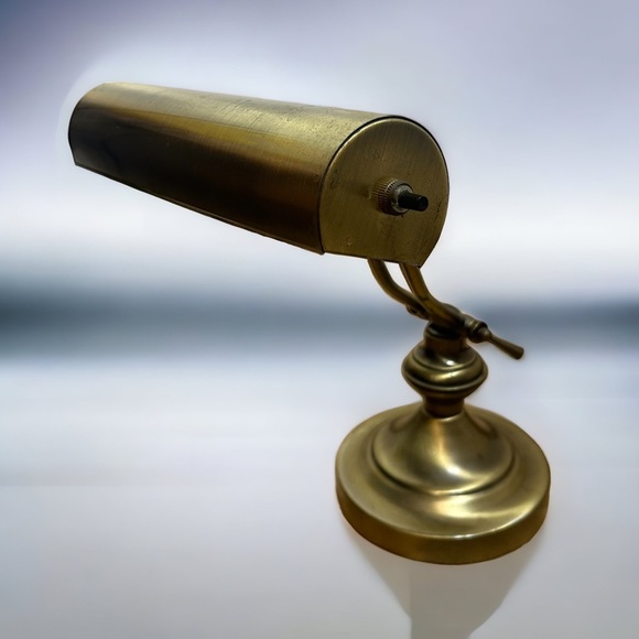 Vintage | Accents | Vintage Piano Bank Lamp Metal Bronze Gold Color ...